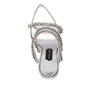 JESSICA RICH Diamond Embellished Stiletto Sandals - Silver