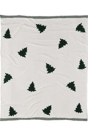 LANDS' END Novelty Throw Blanket - Trees/pine Valley