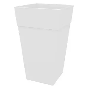 BLOEM 25 Inch Tall Finley Tapered Square Planter - White