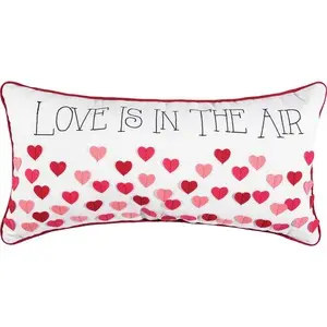 C&F HOME Love Is In The Air" Mini Embroide Valentine's Day Accent Pillow 12" X 24" - Red