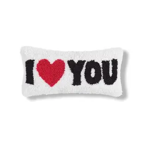 C&F HOME I Heart You" Mini Hooked Valentine's Day Accent Pillow 6" X 12" - White
