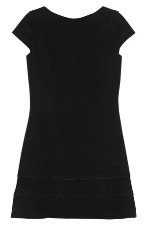Theory Bateau Neck Tiered Mini Dress - Black