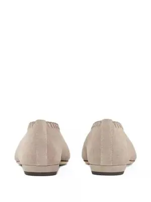 Giorgio Armani Suede Ballet Flats With Embroidery - Neutrals