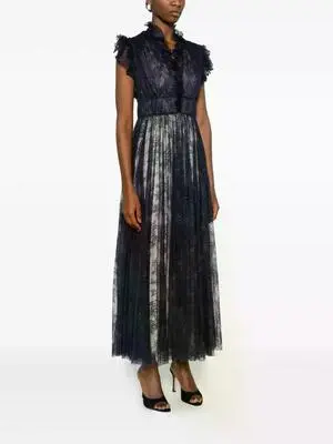 Alberta Ferretti Lace-detailed Midi Dress - Blue