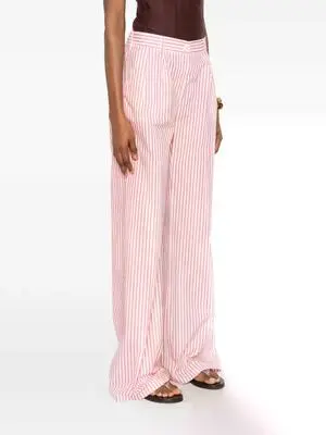 ERMANNO FIRENZE Striped Wide-leg Trousers - Pink