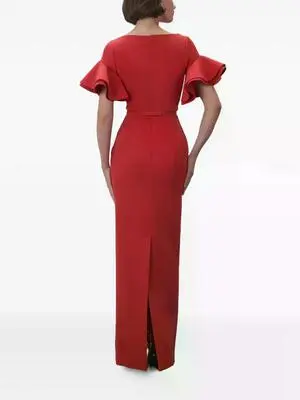 RAMI AL ALI Overlap Ruffled Maxi Dress