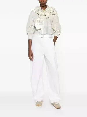 LEMAIRE Bleached Denim Belt Trousers - Grey