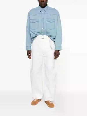 LEMAIRE Bleached Denim Belt Trousers