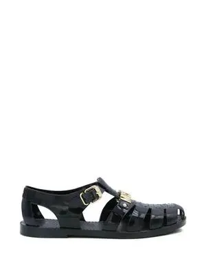 Moschino Logo Buckle Sandals - Black