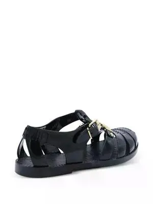 Moschino Logo Buckle Sandals - Black