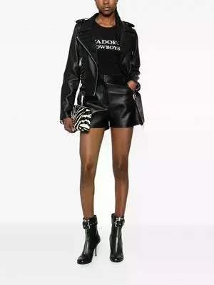 MITILIANE COUTURE Draped Leather Biker Jacket