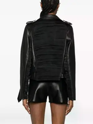 MITILIANE COUTURE Draped Leather Biker Jacket
