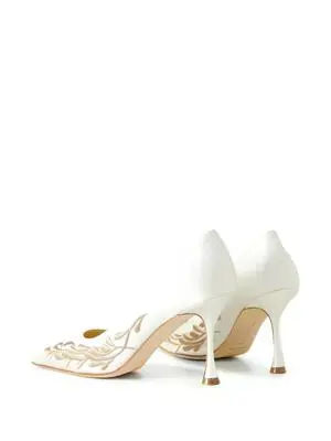 Manolo Blahnik Rabata Embroidered Pointed-toe Pumps