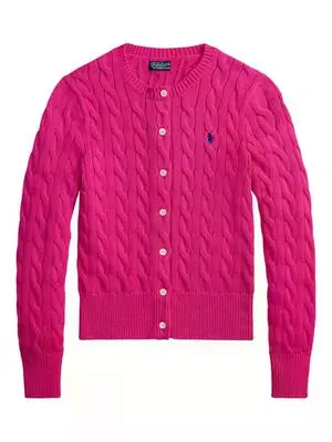 Polo Ralph Lauren Cable-knit Crew-neck Cardigan - Pink