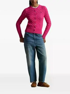 Polo Ralph Lauren Cable-knit Crew-neck Cardigan - Pink