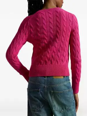 Polo Ralph Lauren Cable-knit Crew-neck Cardigan - Pink