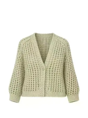 Iris Von Arnim Open-knit Button Cardigan