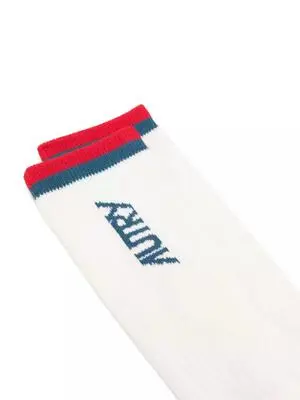 AUTRY Ribbed Trim Socks - White