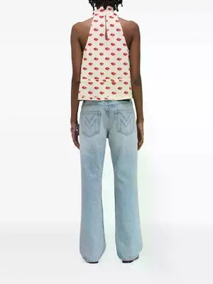 Marc Jacobs Lips-print Halterneck Top