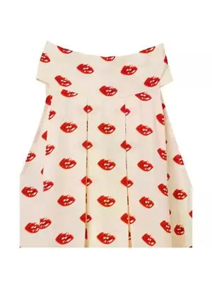 Marc Jacobs Lips-print Halterneck Top - Neutrals