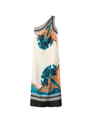 La DoubleJ Roy Floral One-shoulder Maxi Dress - Neutrals