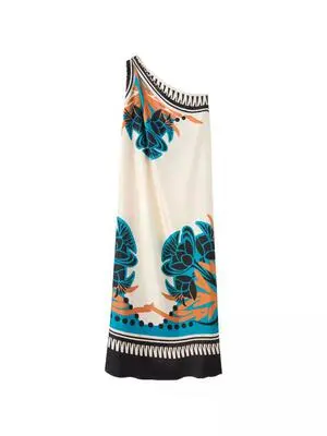 La DoubleJ Roy Floral One-shoulder Maxi Dress - Neutrals