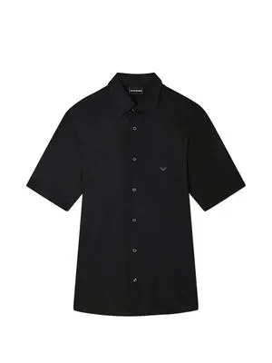 Emporio Armani Logo-detail Short-sleeve Shirt - Black