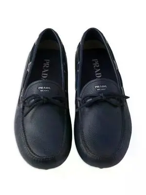 Prada Leather Driving Shoes - Blue
