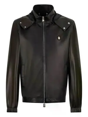 BILLIONAIRE Hooded Leather Jacket