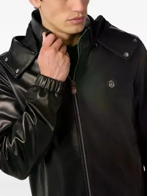BILLIONAIRE Hooded Leather Jacket