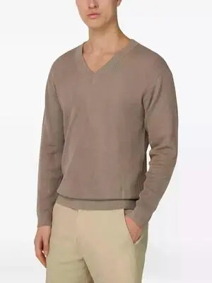 Boggi Milano Ribbed V-neck Sweater