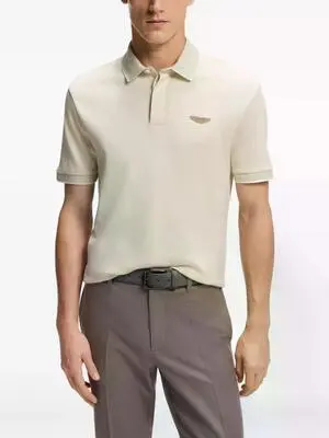 BOSS X Aston Martin Polo Shirt In Wool-cotton Piqu - Neutrals