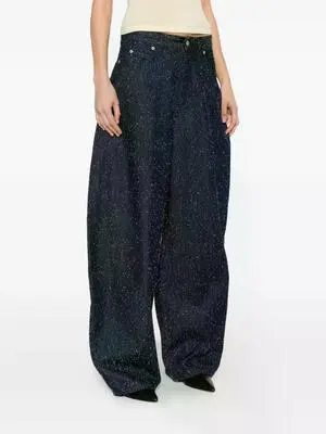 Jacquemus Speckled Denim Wide Leg Jeans
