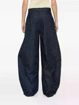 Jacquemus Speckled Denim Wide Leg Jeans