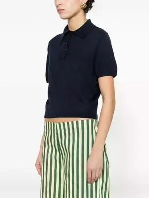 ALLUDE Buttoned Polo Top