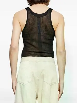 Rick Owens Ribbed Knit Sleeveless Top - Black