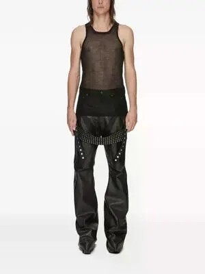 Rick Owens Ribbed Knit Sleeveless Top - Black