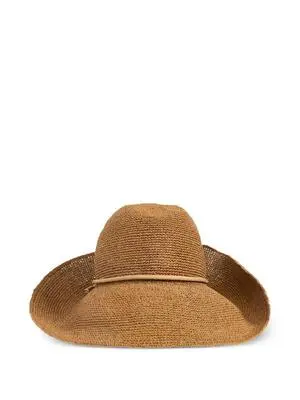 Emporio Armani Woven Wide Brim Hat - Neutrals