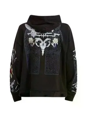 WHO DECIDES WAR Front-embroidered Hoodie