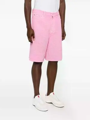 Casablanca Logo-pattern Denim Shorts - Pink