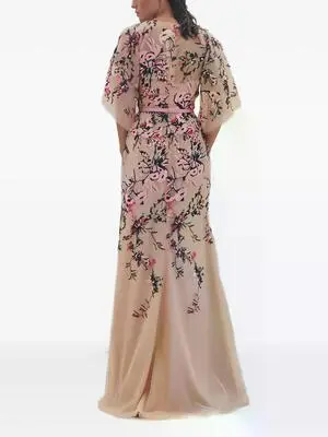 RAMI AL ALI Embroidered Overlap Maxi Dress