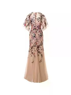 RAMI AL ALI Embroidered Overlap Maxi Dress