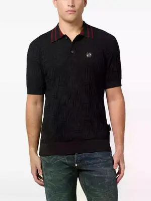 Philipp Plein Knitted Polo Shirt - Black