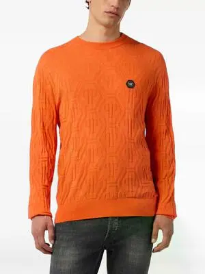 Philipp Plein Jacquard Monogram Knitwear - Orange