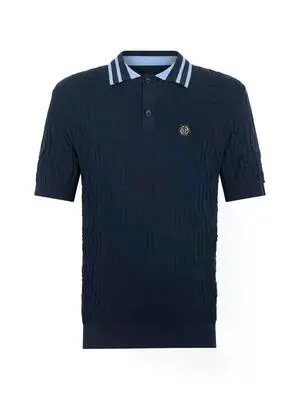 Philipp Plein Knitted Polo T-shirt Jacquard Monogram