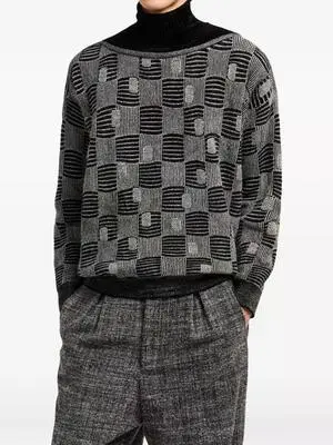 Giorgio Armani Patterned Turtleneck Sweater