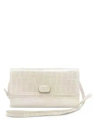 Jeffrey Levinson Cari Croc-embossed Shoulder Bag - Neutrals