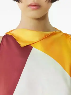 LANVIN Colourblock Sleeveless Top - White