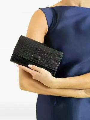 Jeffrey Levinson Cari Croc-embossed Shoulder Bag - Blue