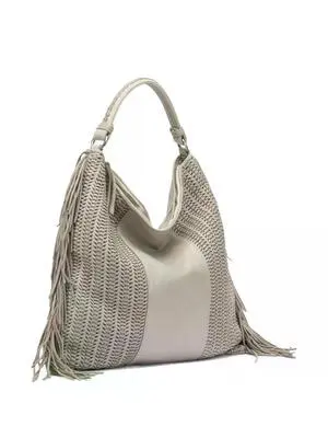 REPTILE'S HOUSE Large Vasia Fringed Woven Shoulder Bag